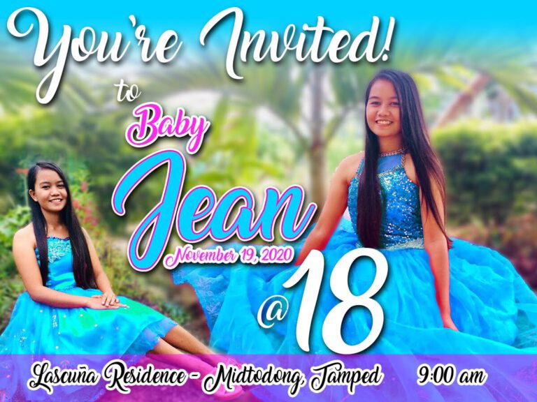18th Birthday Tarpaulin Template and Invitation Design – | JTarp Design