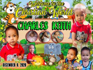 Jungle Safari Theme Tarpaulin Layout for Christening