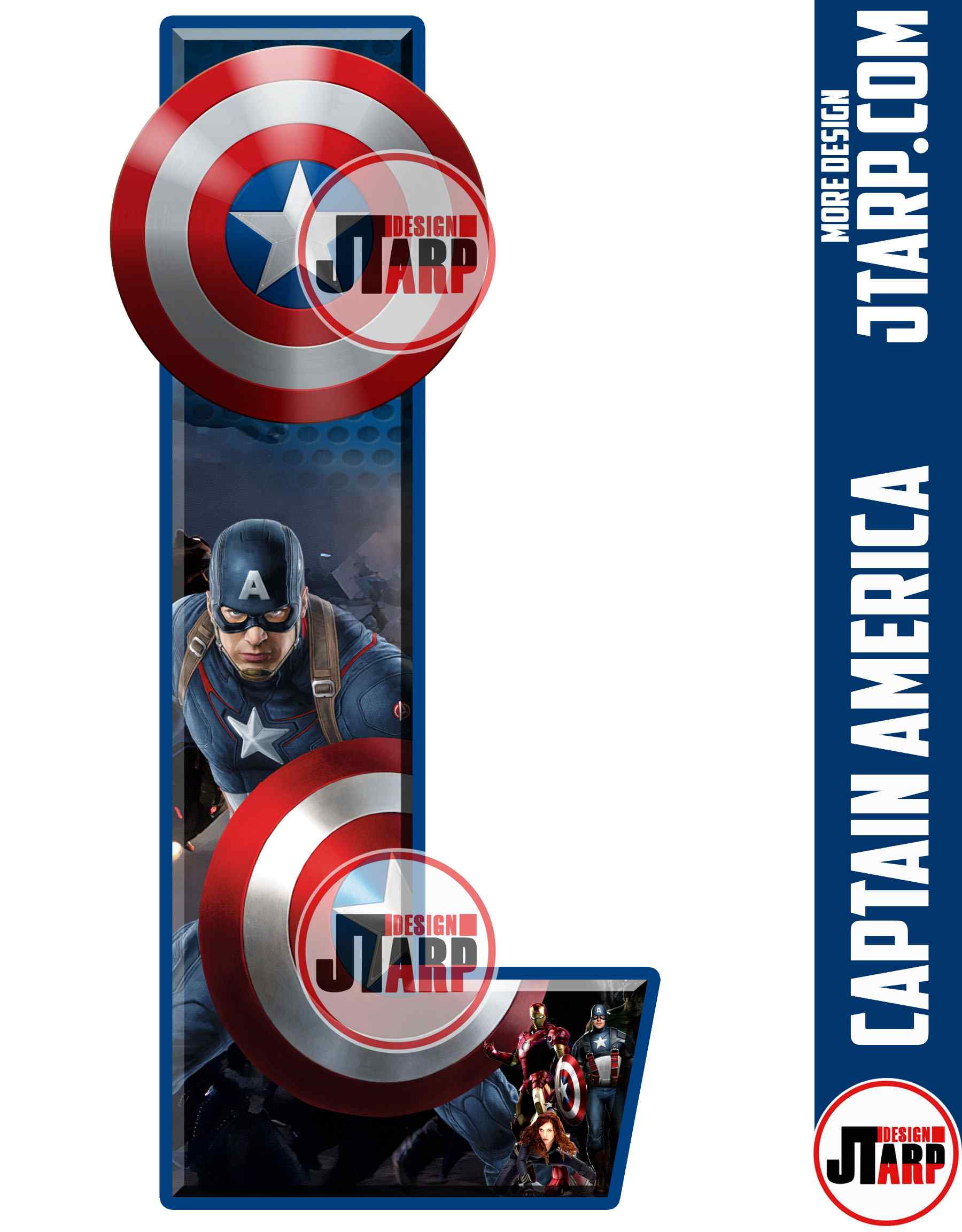 Avengers Free Printables [Captain America]: Letters and Numbers