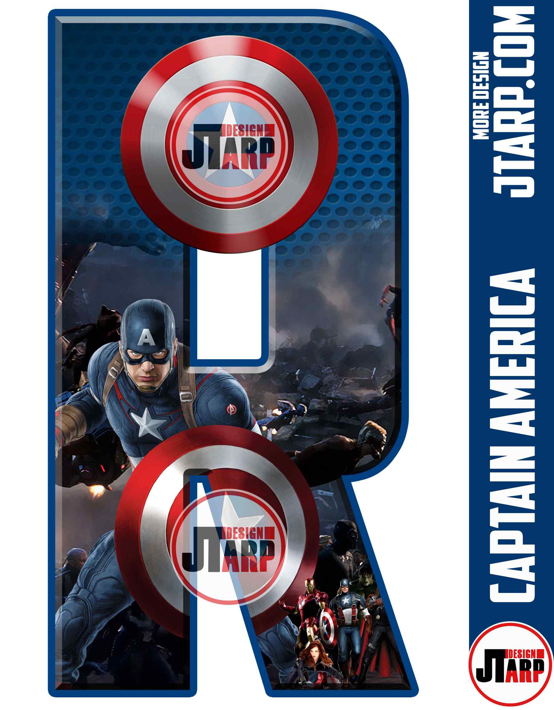Avengers Free Printables [Captain America]: Letters and Numbers