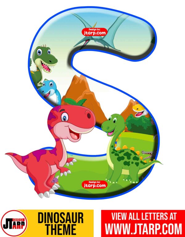 Dinosaurs Printable Letters A-Z and Numbers 0-9 – | JTarp Design