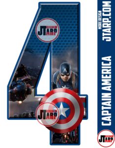 Avengers Free Printables [Captain America]: Letters and Numbers
