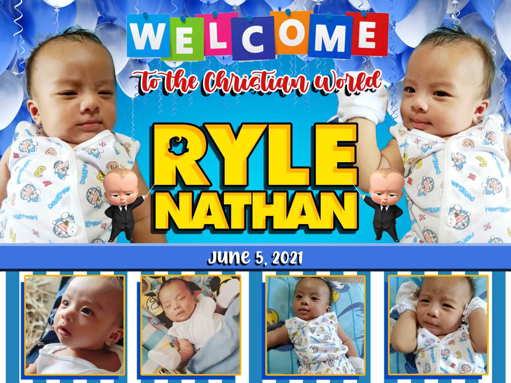 Boss Baby Birthday Tarpaulin Design for Kids