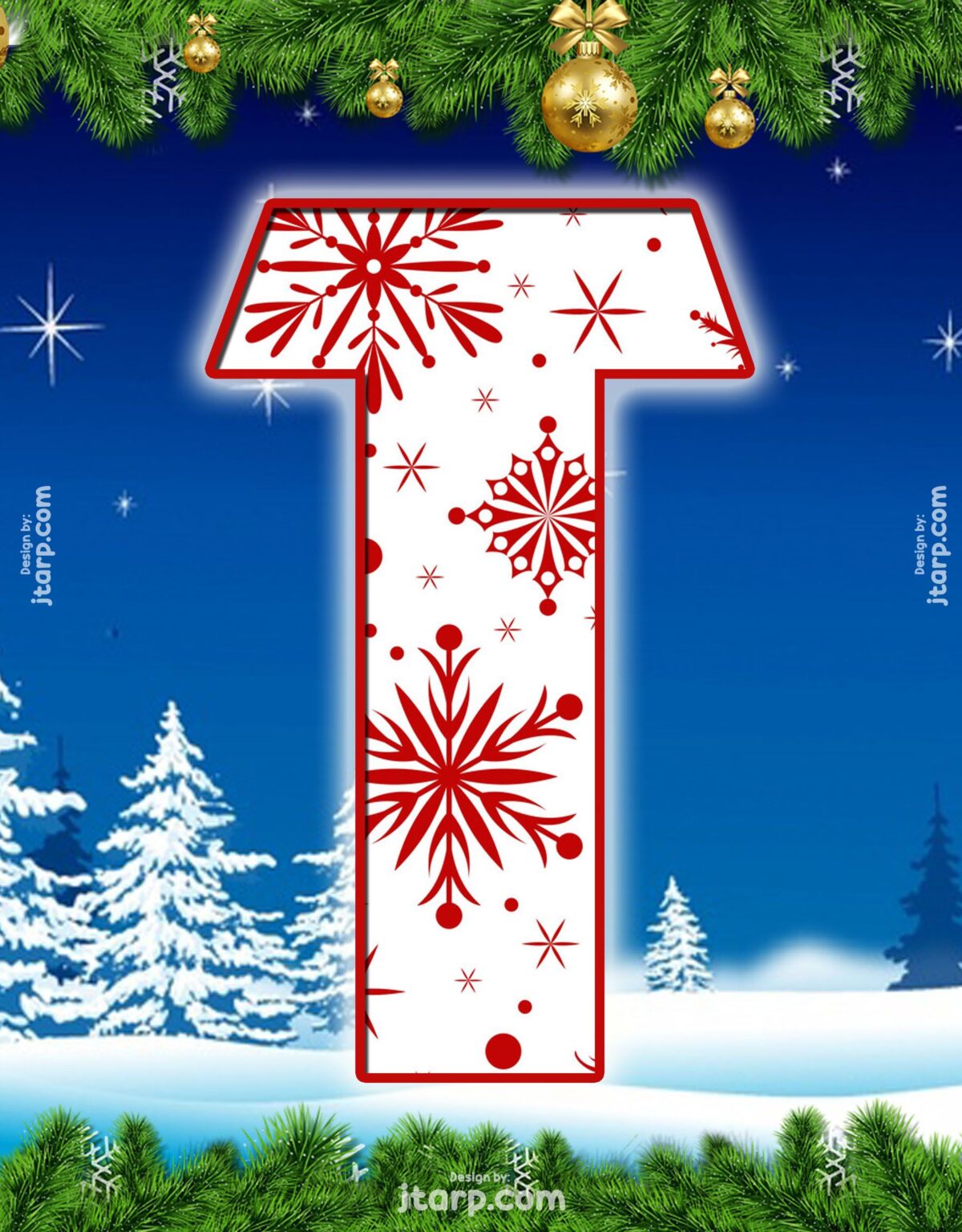 Christmas Banner Free Printable Letter T