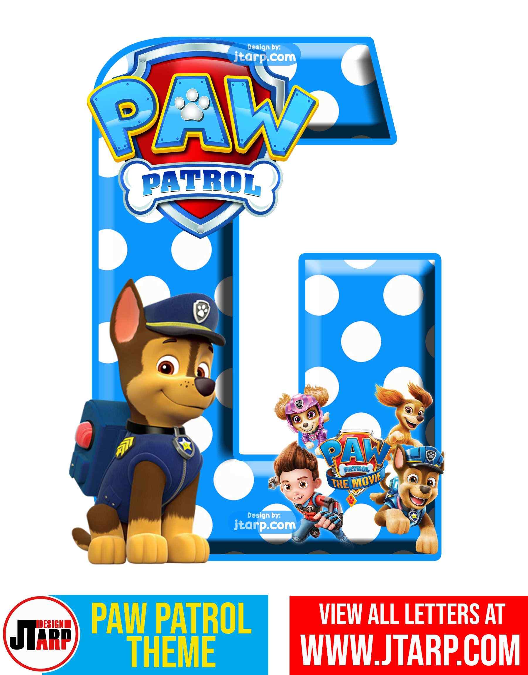 Alphabet Paw Patrol Letters and Numbers Free Printable - JTarp Design