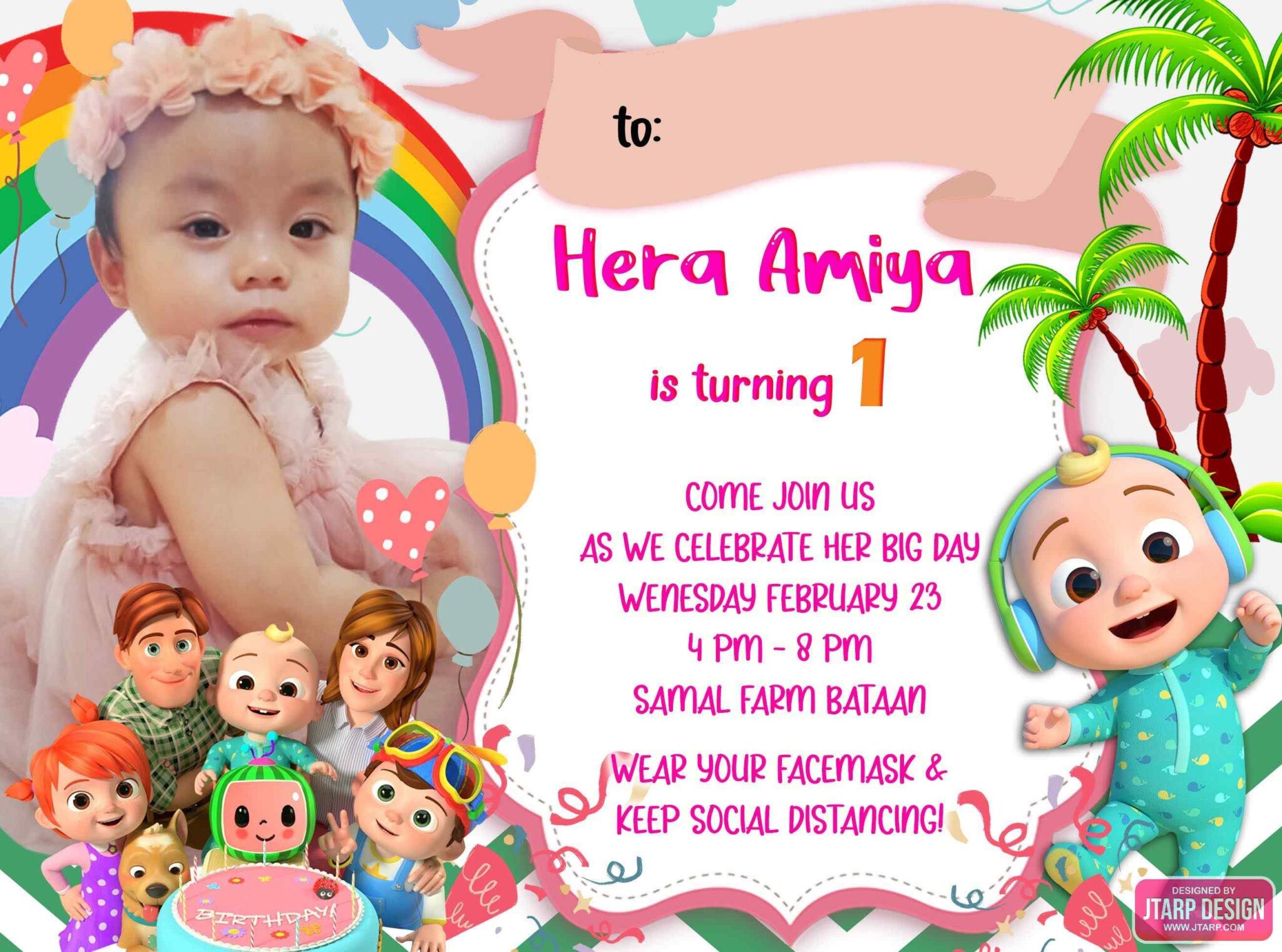 Cocomelon Theme Birthday Invitation Tarpaulin Design – Invitation ...