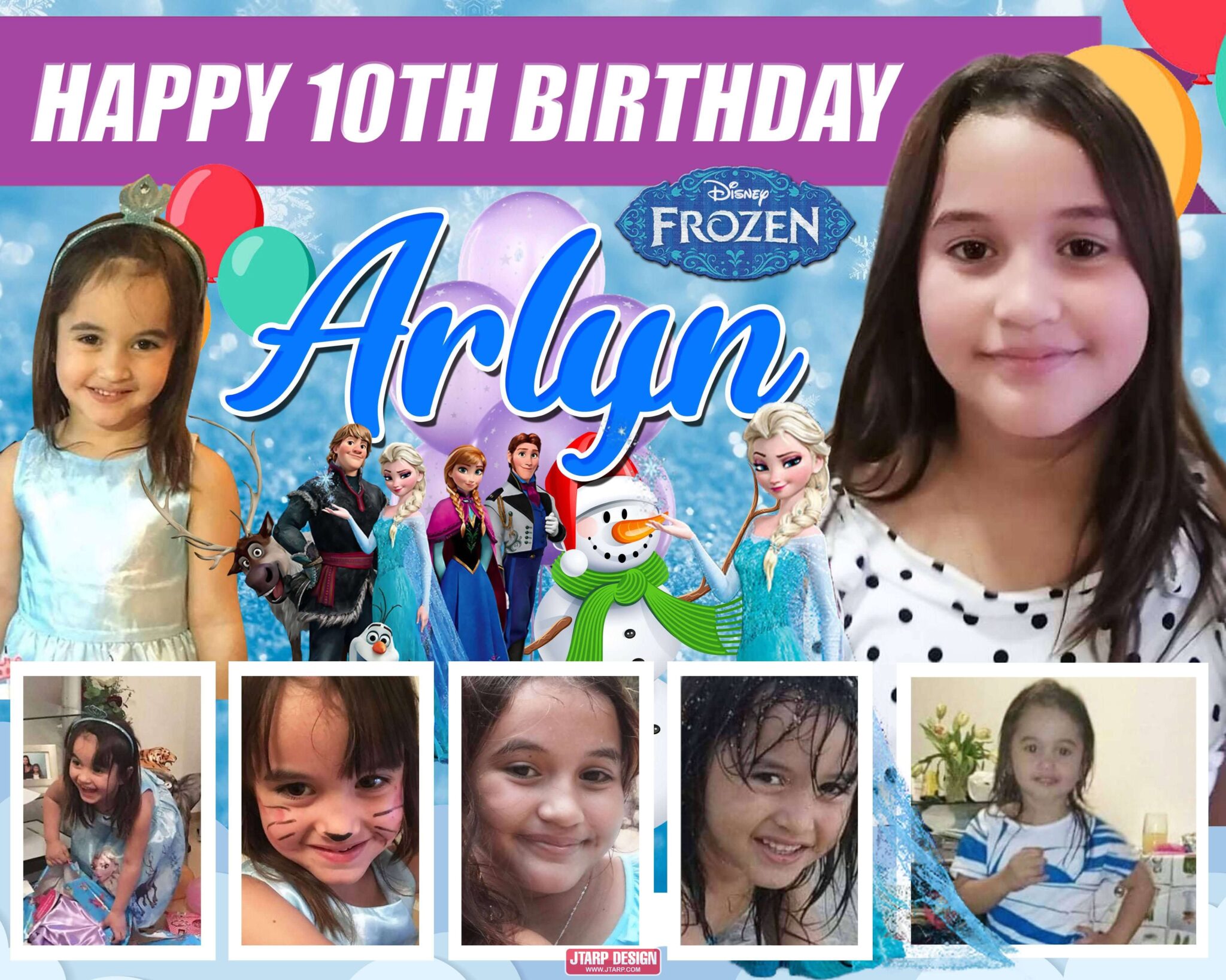10th Birthday Frozen Theme Birthday Tarpaulin Design – Birthday | JTarp ...