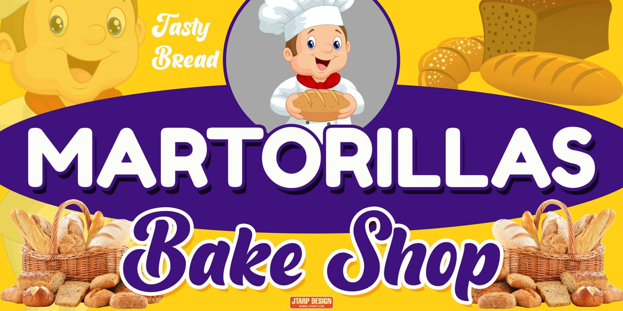 Bakeshop Business Tarpaulin Design - Purple Yellow – Business | JTarp ...