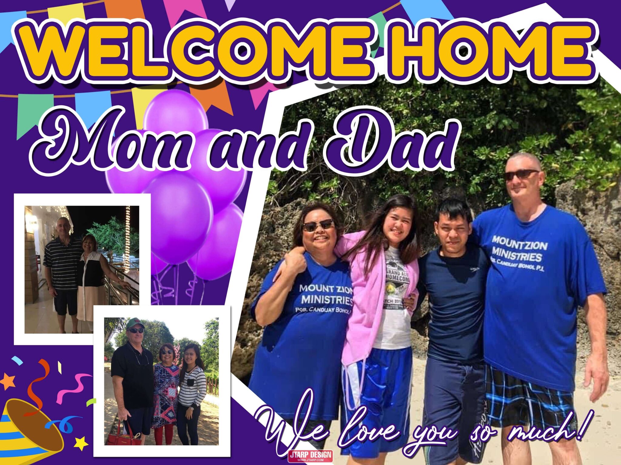 Welcome Home Tarpaulin Design Red and Violet Background (2 Variations ...