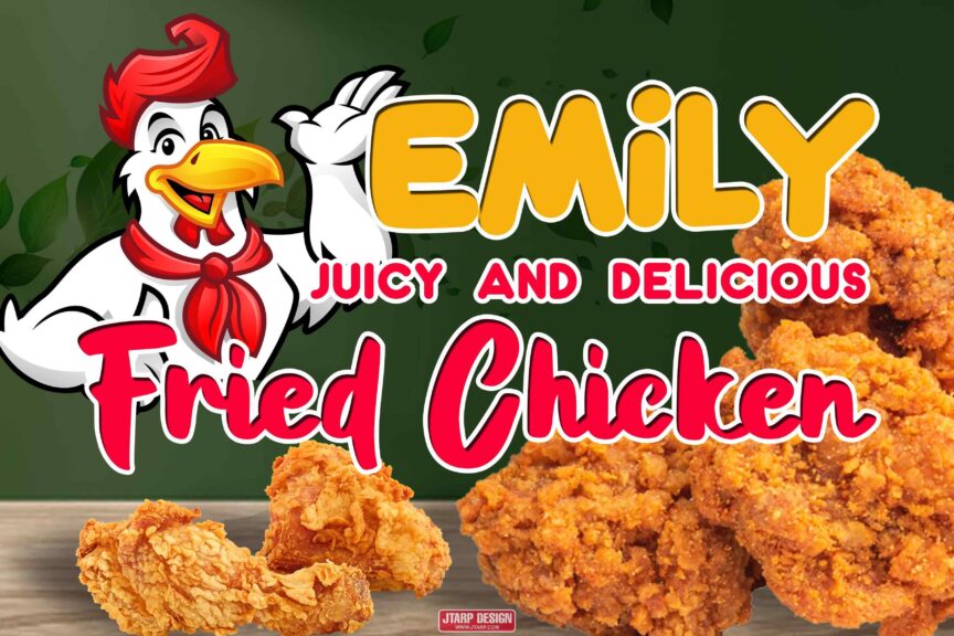Green and Black Theme Fried Chicken Business Tarpaulin Design ...