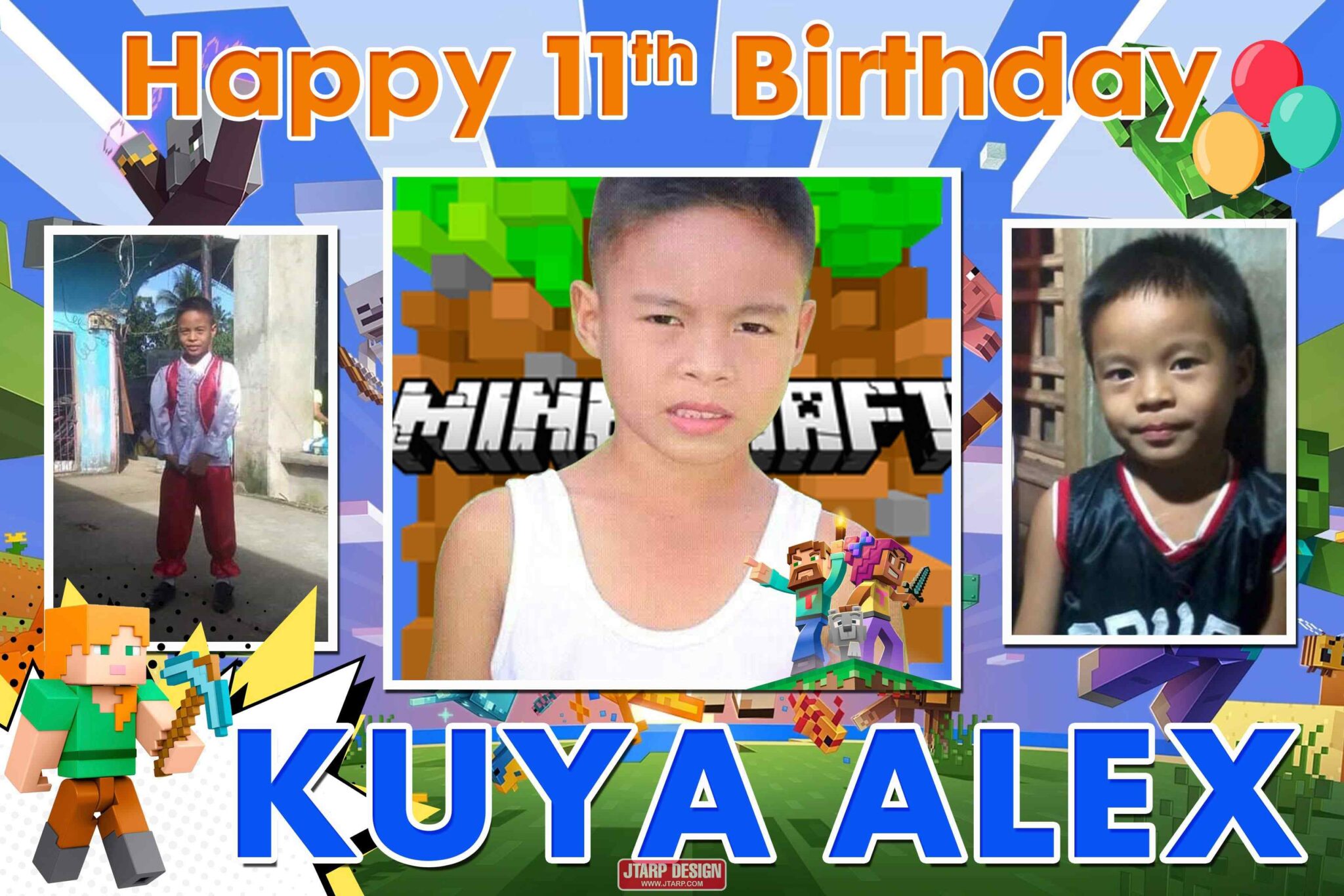 Minecraft Theme Birthday Tarpaulin Design – Birthday | JTarp Design