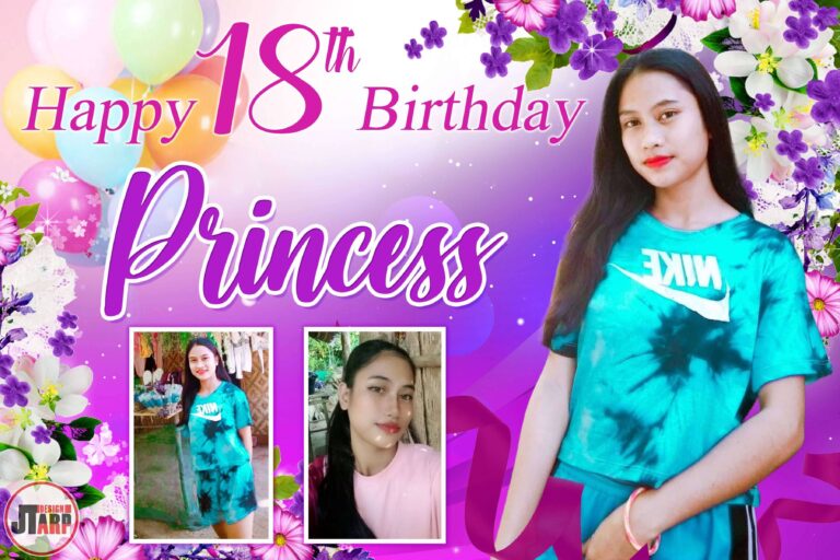 Pink Flower Design for 18th Birthday – Tarpaulin | JTarp Design