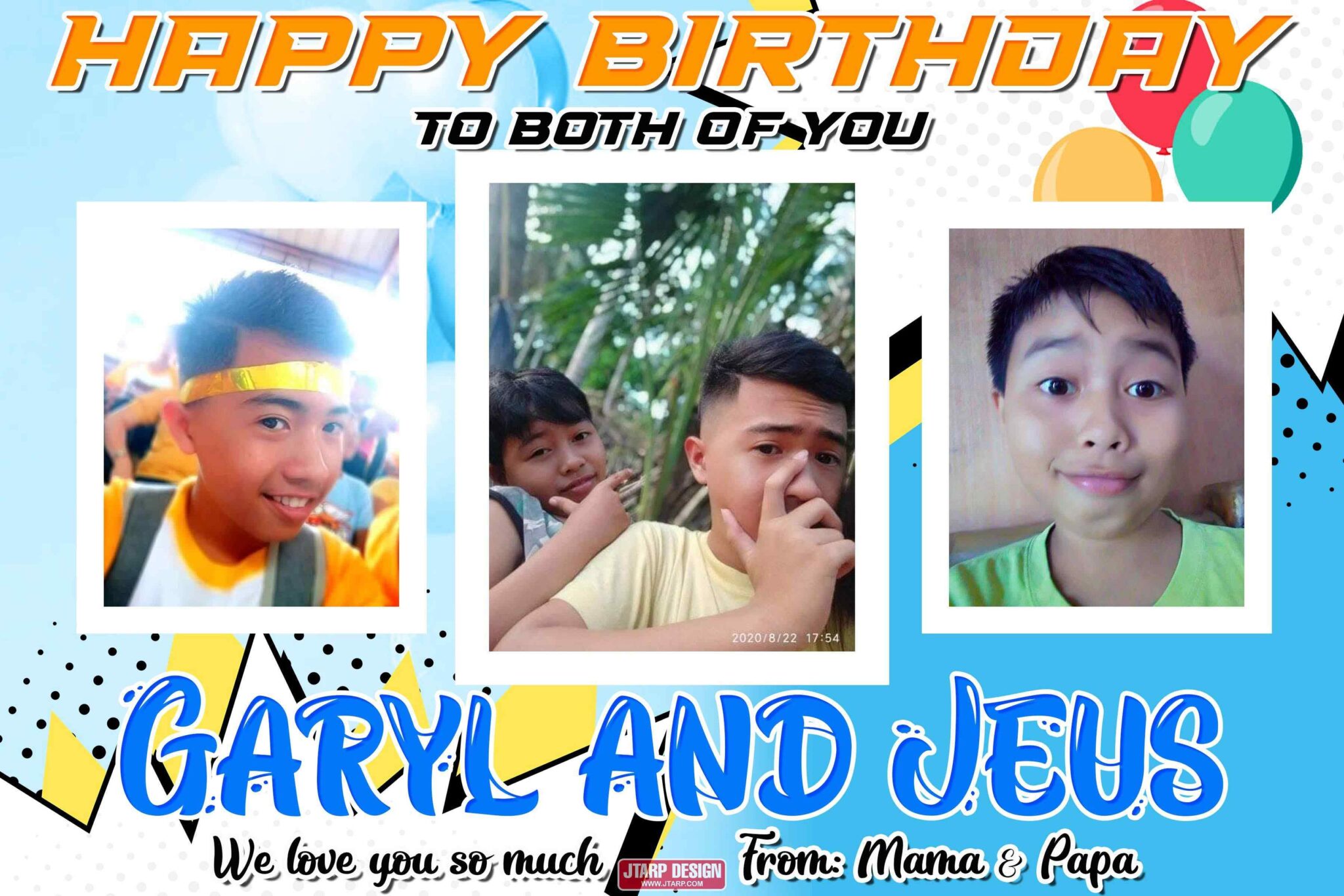 Happy Birthday to both of you Garyl and Jeus – Tarpaulin | JTarp Design