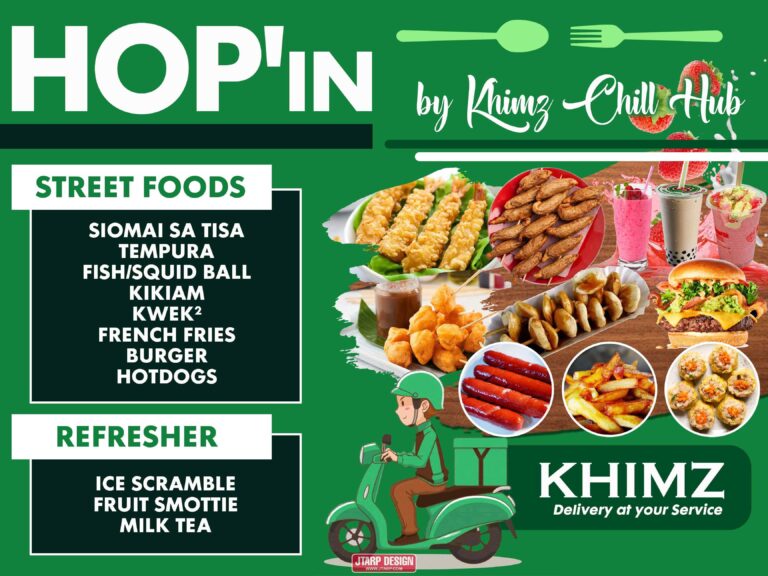 Hop' in Street Foods: Food Business Tarpaulin Design