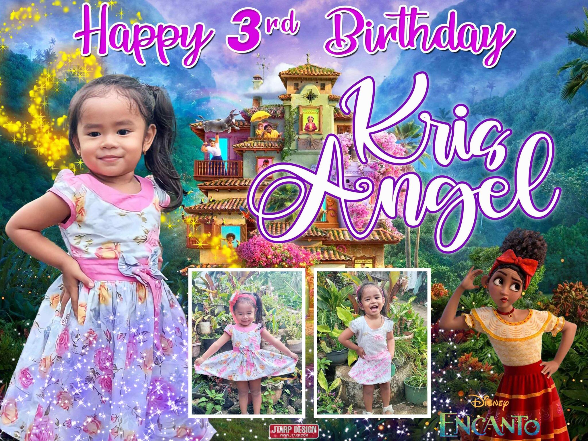 3rd Birthday Dolores Encanto Theme Tarpaulin Design – Girl | JTarp Design