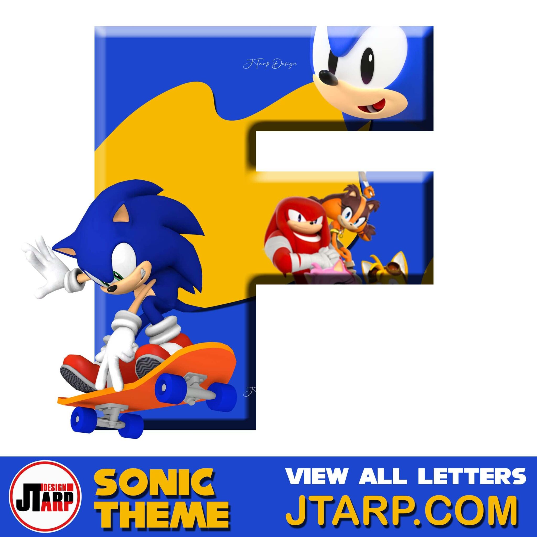 FREE Sonic the Hedgehog Printable Letters and Numbers 3D