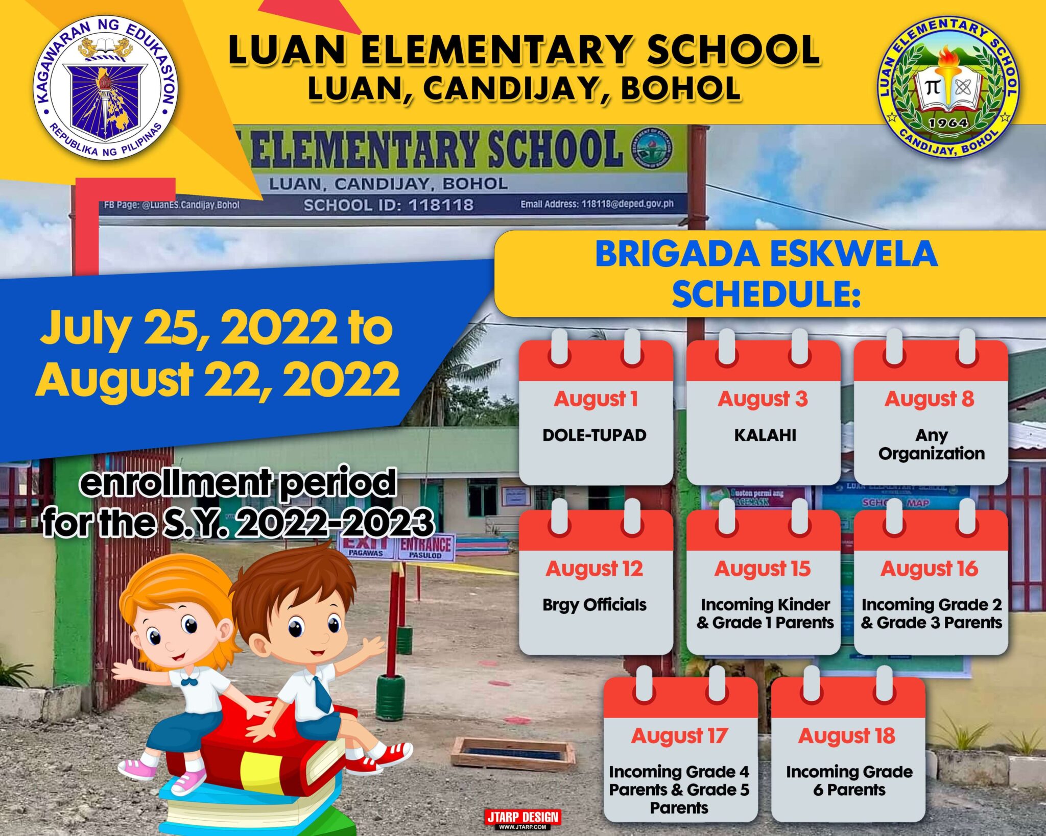 Schedule Banner Design: Brigada Eskwela – Events Layout | JTarp Design