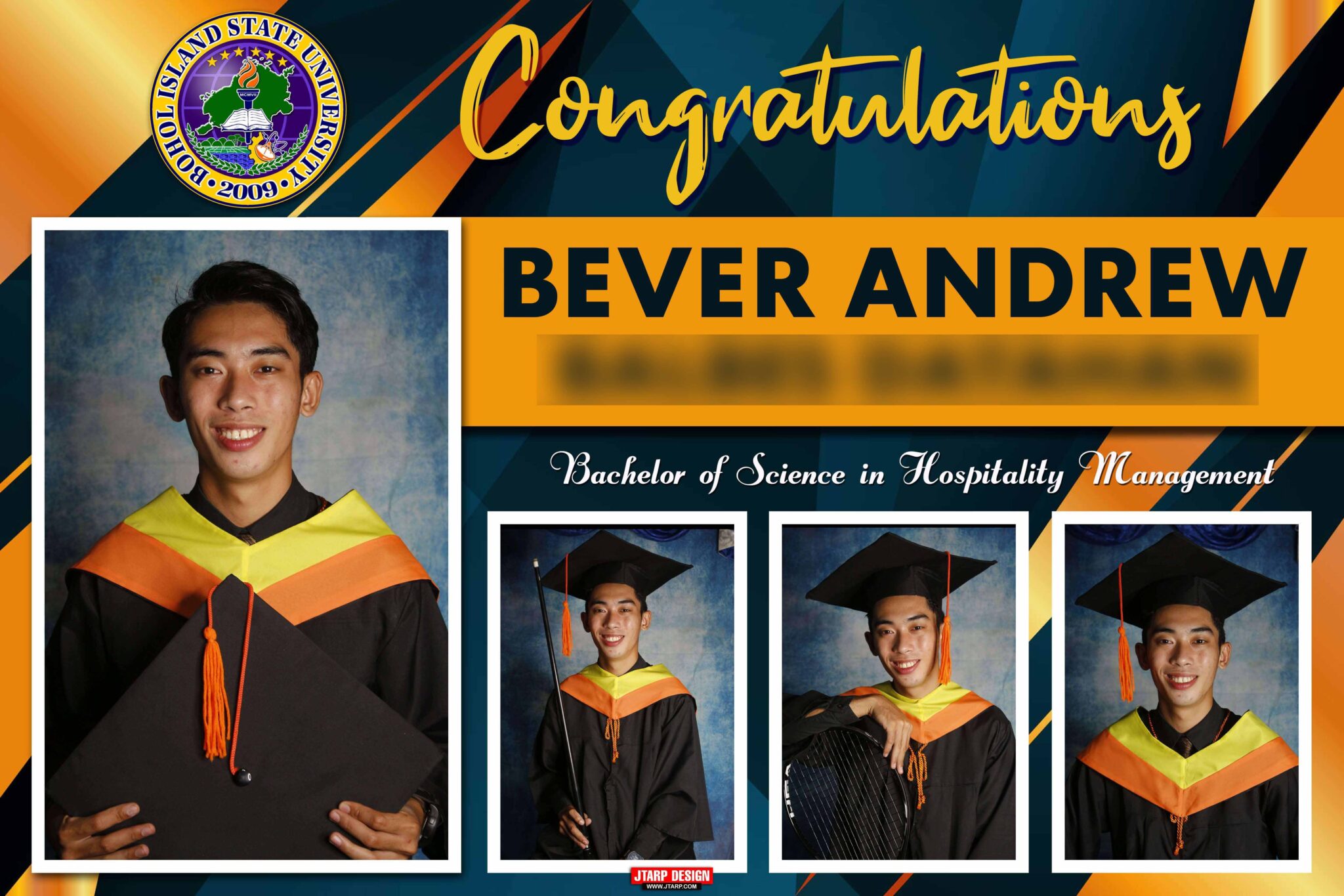Congratulations Bever Andrew: Gold & Blue Graduation Tarp Design ...