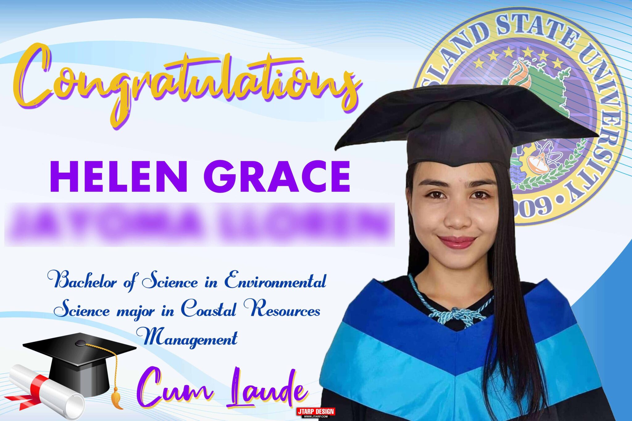Congratulations Helen Grace: Blue Graduation Tarp Design – Graduation ...