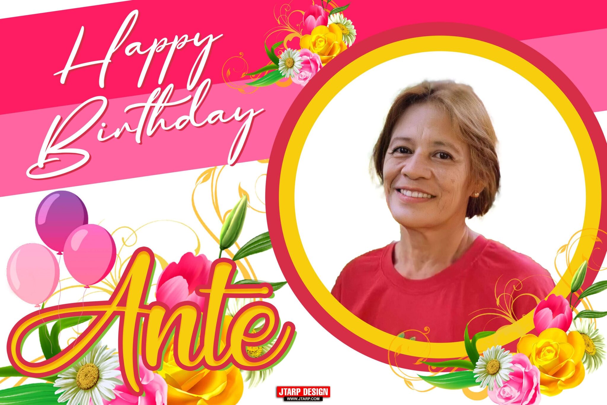 Simple Birthday Tarpaulin FLower Design – Tarpaulin | JTarp Design