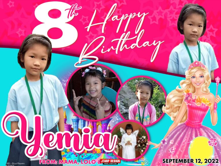 Yemia 8th Birthday Barbie Theme Tarp – Tarpaulin | JTarp Design