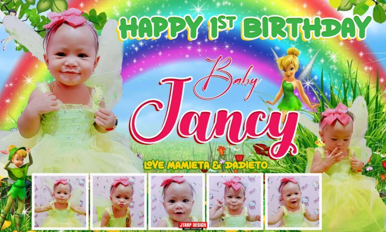 Tinkerbell Theme 1st Birthday Baby Jancy – Girl | JTarp Design