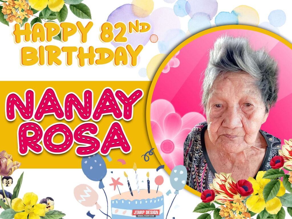 Lola Rosa 82nd Birthday Flower Theme Tarp – Adult | JTarp Design