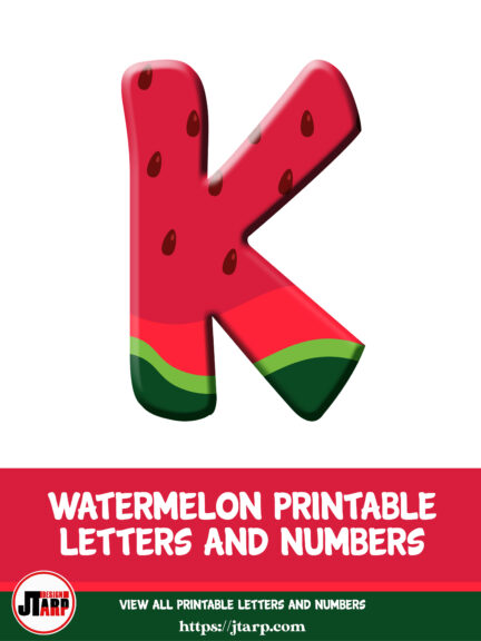 Watermelon Free Printable Letters and Numbers – Printable | JTarp Design