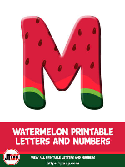 Watermelon Free Printable Letters and Numbers – Printable | JTarp Design