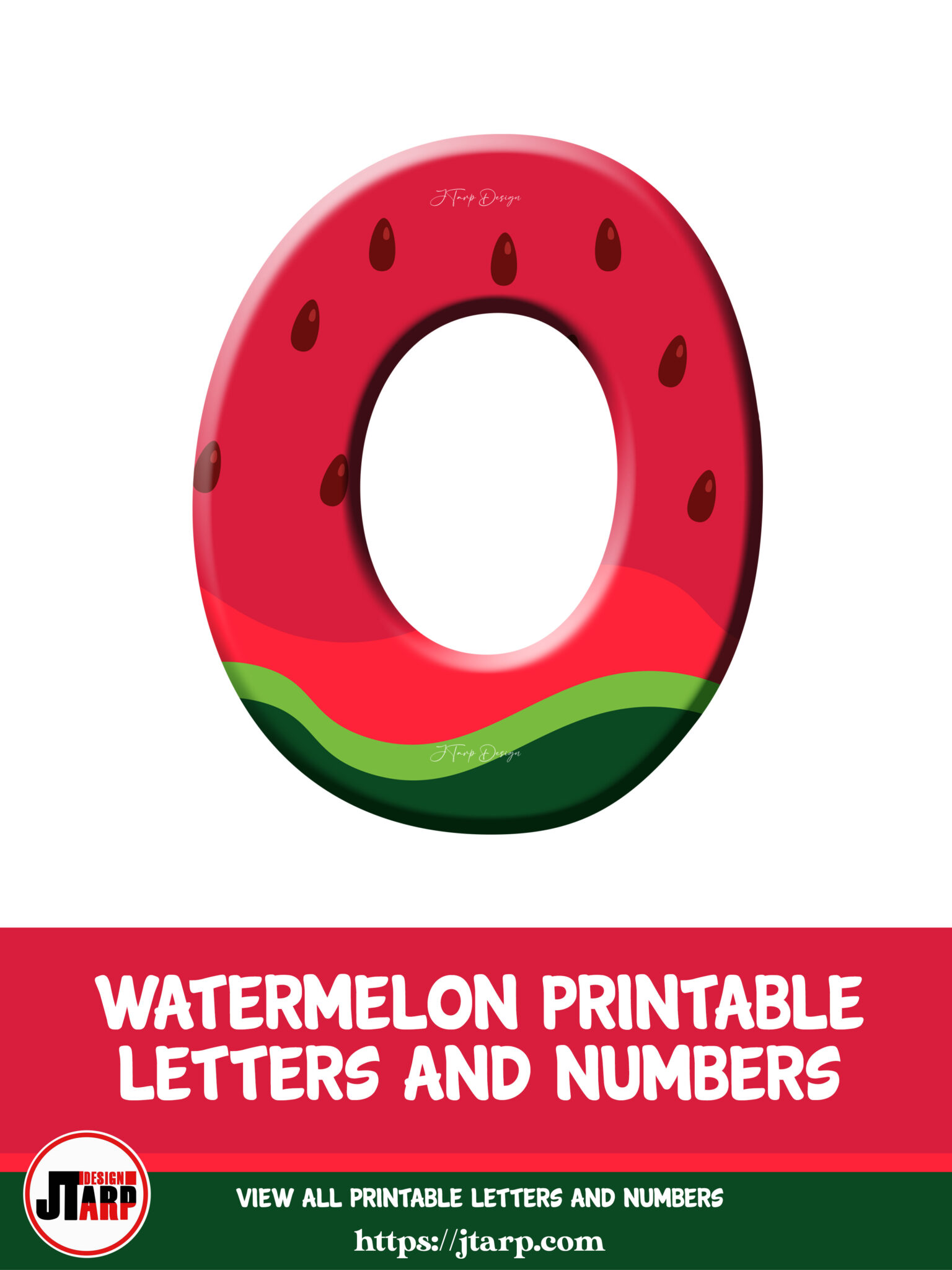 Watermelon Free Printable Letters and Numbers - Printable