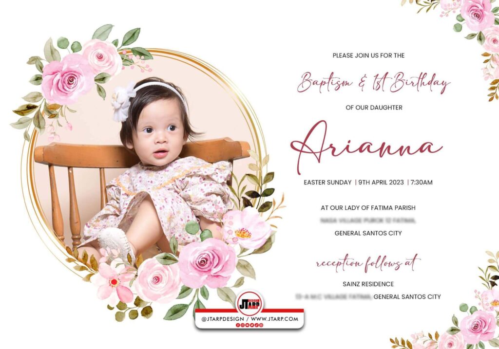 Arianna Invitation and Thank You Card Design – Invitation | JTarp Design