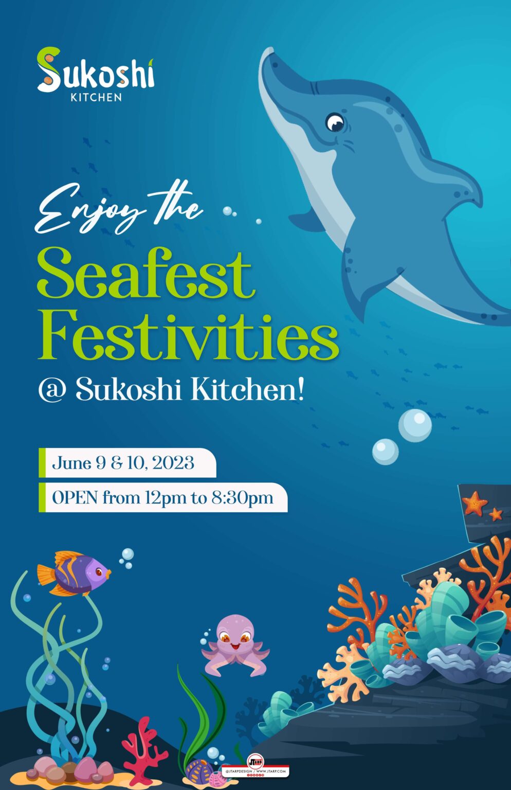 Sukoshi Kitchen: Seafest Festivities Flyer Design – Business | JTarp Design