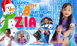 Zia 8th Birthday Frozen Theme Tarpaulin Design – Tarpaulin | JTarp Design