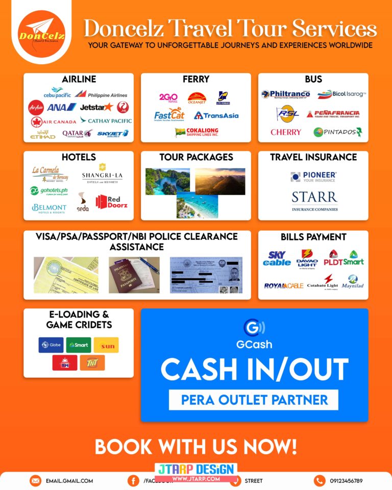 Doncelz Travel Tour Services: Eye-Catching Tarpaulin Design for Travel ...