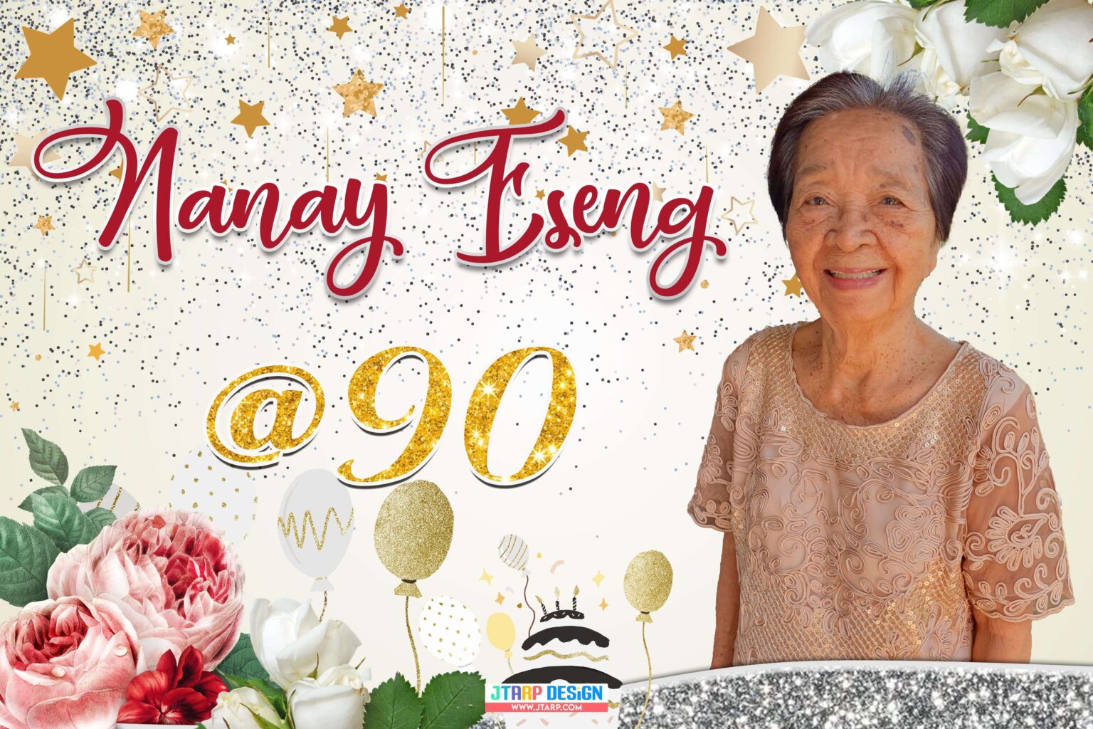 Nanay Eseng's 90th Birthday Tarpaulin Design – Tarpaulin | JTarp Design