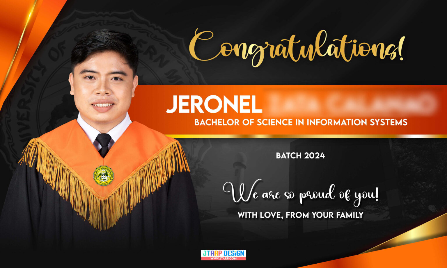 Graduation Tarpaulin Design: Celebrating Jeronel's Achievement ...