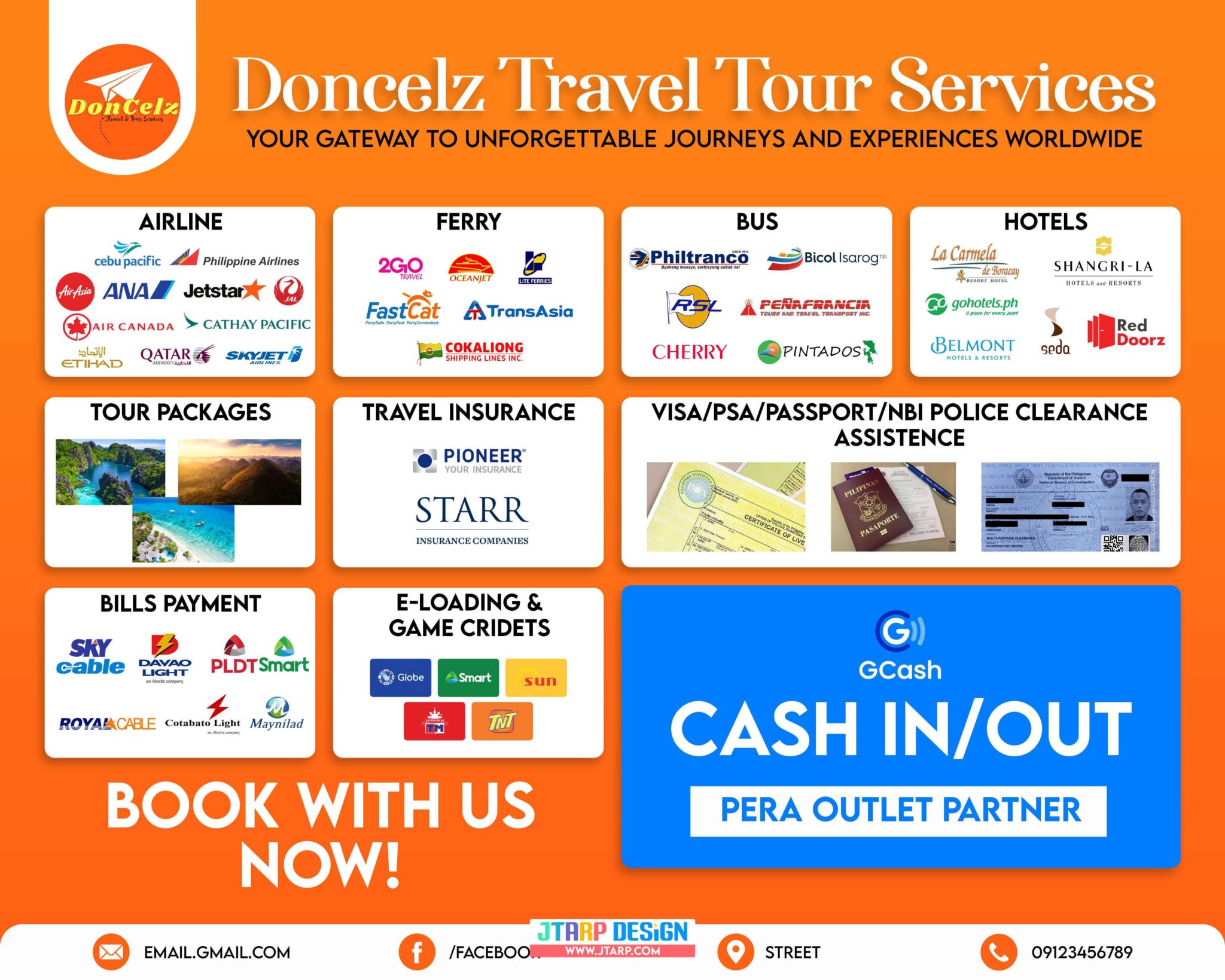 Doncelz Travel Tour Services: Eye-Catching Tarpaulin Design for Travel ...