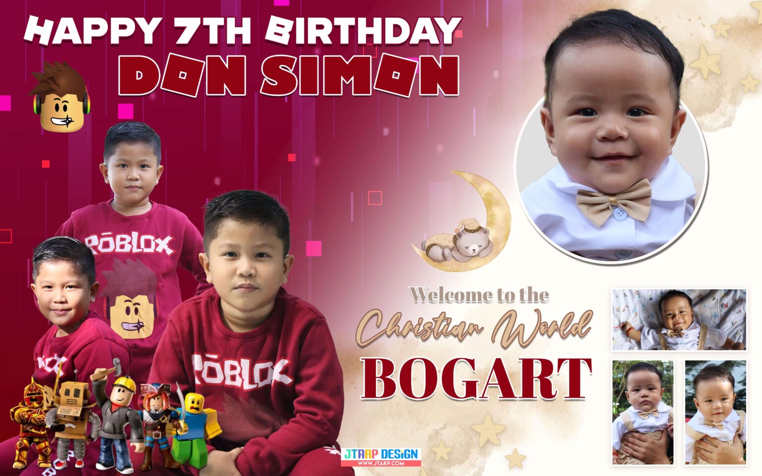 Don Simon’s 7th Birthday and Bogart’s Baptism Roblox and Tan Theme