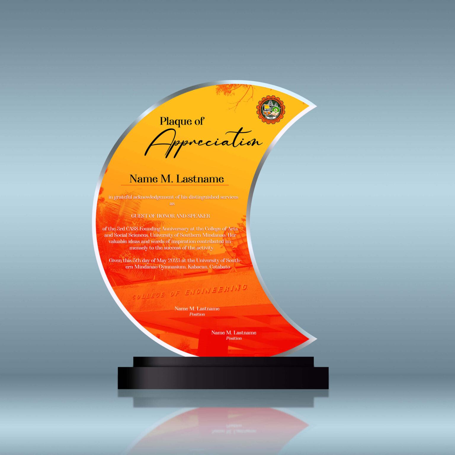 Central Mindanao College Sports and Culture Plaque Design – Plaque ...