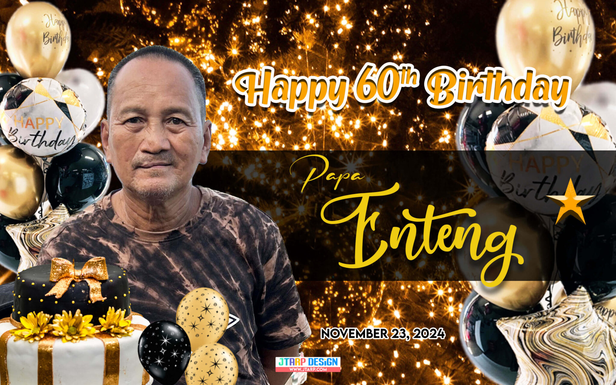 60th Birthday Simple Tarpaulin Design – Tarpaulin | JTarp Design