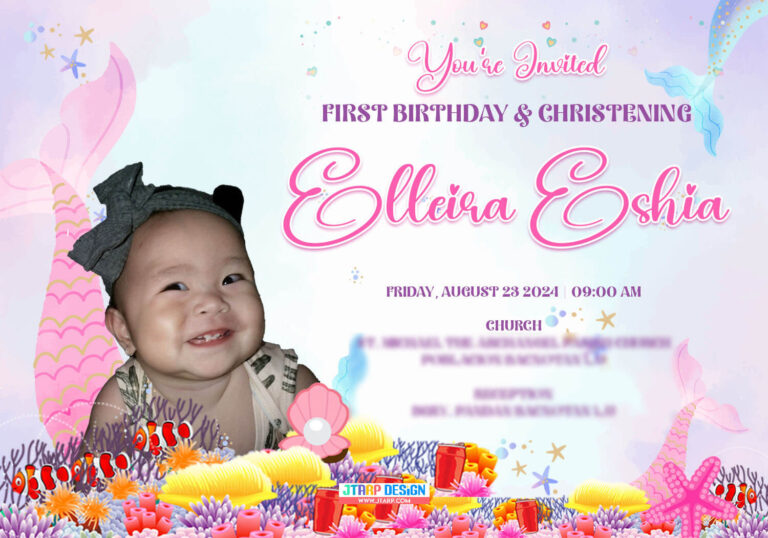 5x3 Elleira Eshia First Birthday and Christening Mermaid Tarpaulin and ...