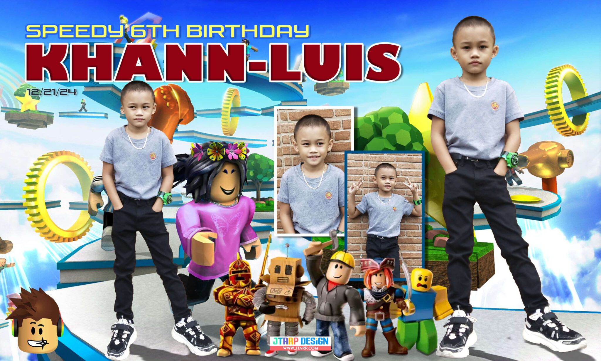 Roblox-Themed Birthday Tarpaulin for Khann Luis’ 6th Birthday