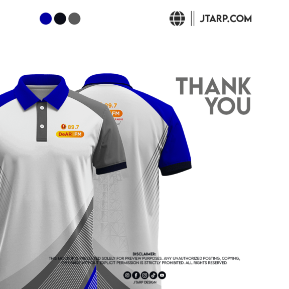 DEAR FM Radio Station Blue Polo Shirt Layout – Apparel Designs | JTarp ...