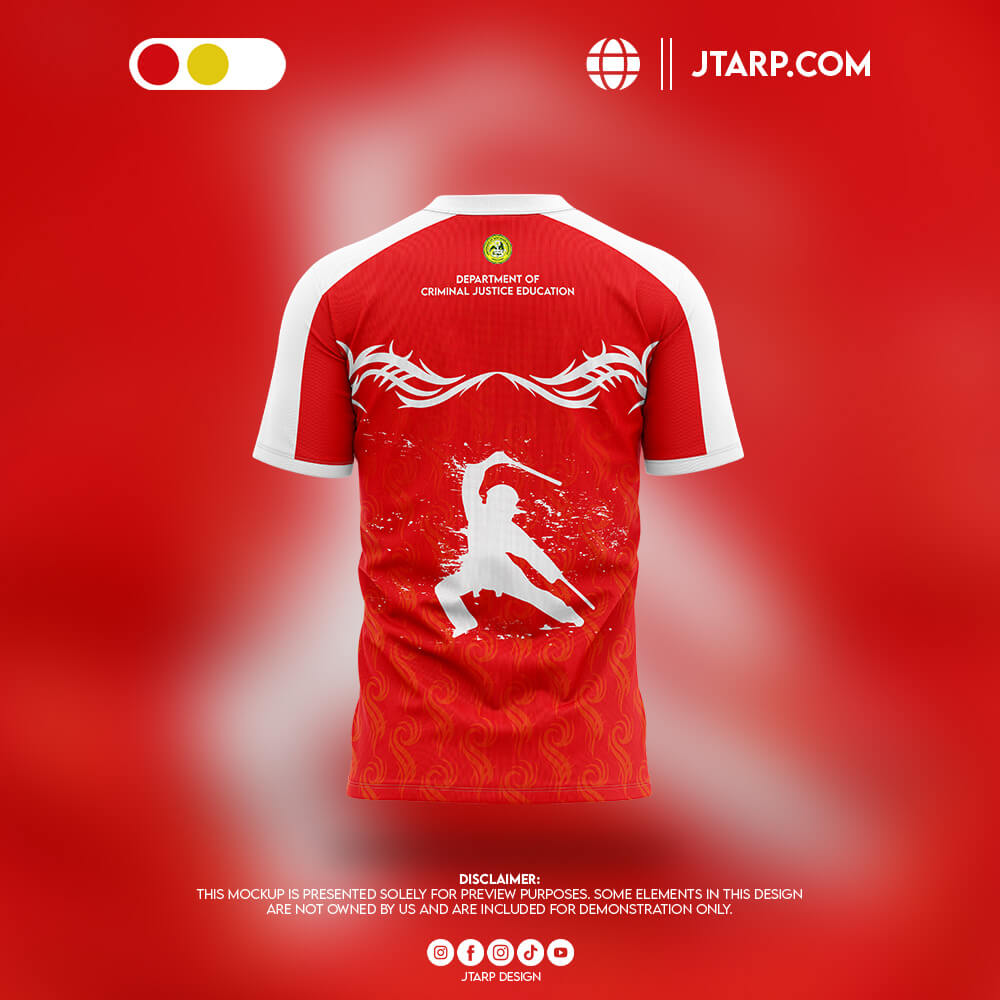 White Red Brush Stroke Arnis and Disarming Techniques Mlang Shirt ...