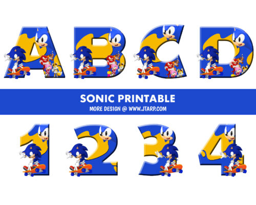 Sonic Theme Printable Letters and Numbers Thumbnail