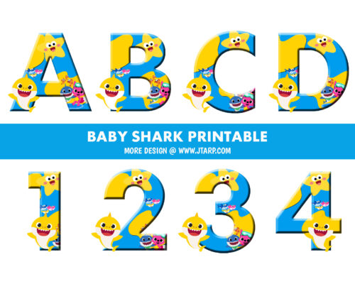 Baby Shark Printable Letters and Numbers Thumbnail